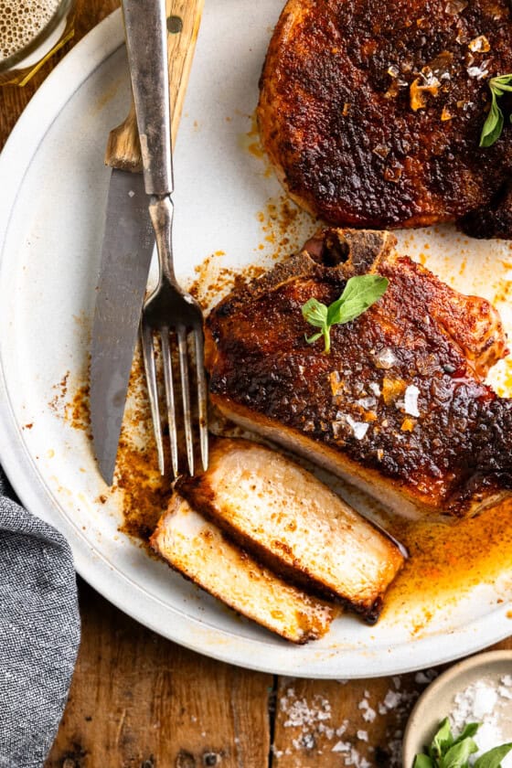 Juicy Air Fryer Bone-In Pork Chops - Modern Farmhouse Eats