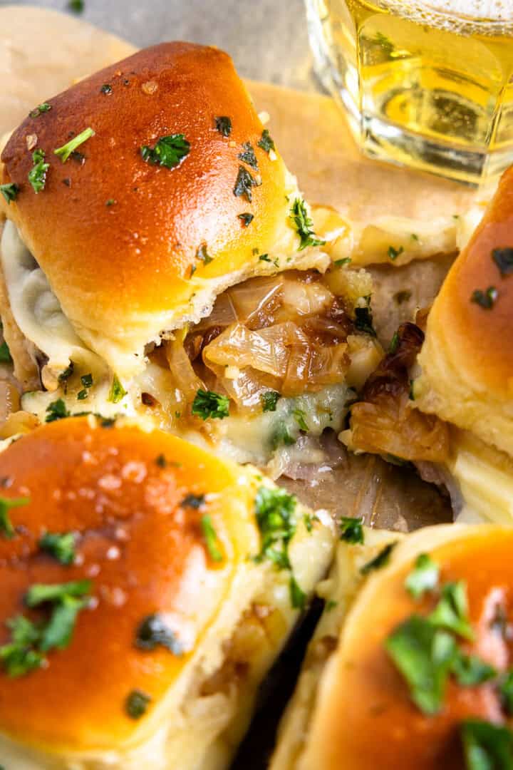 French Onion Roast Beef Sliders - Modern Farmhouse Eats