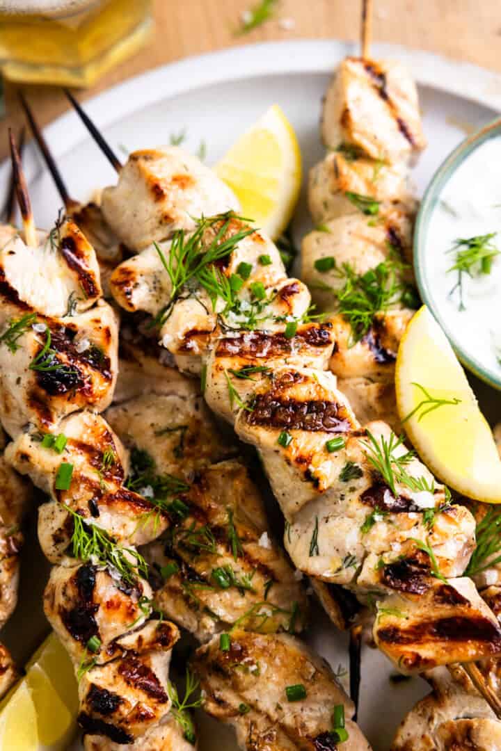 Dill Pickle and Chive Chicken Skewers - Modern Farmhouse Eats