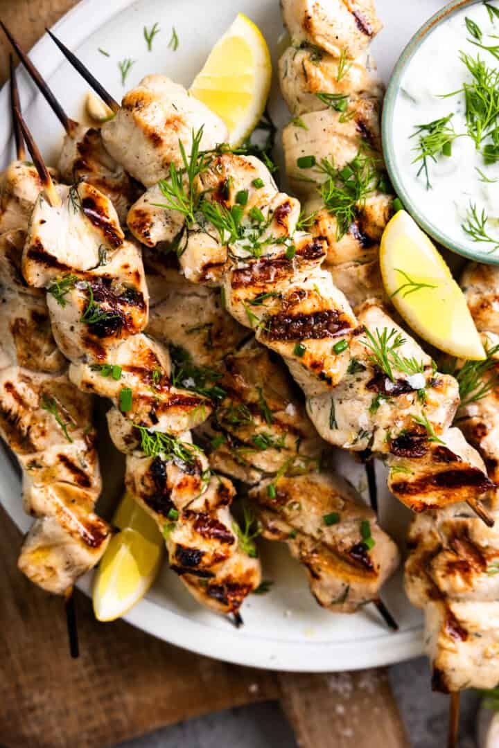 Dill Pickle and Chive Chicken Skewers - Modern Farmhouse Eats
