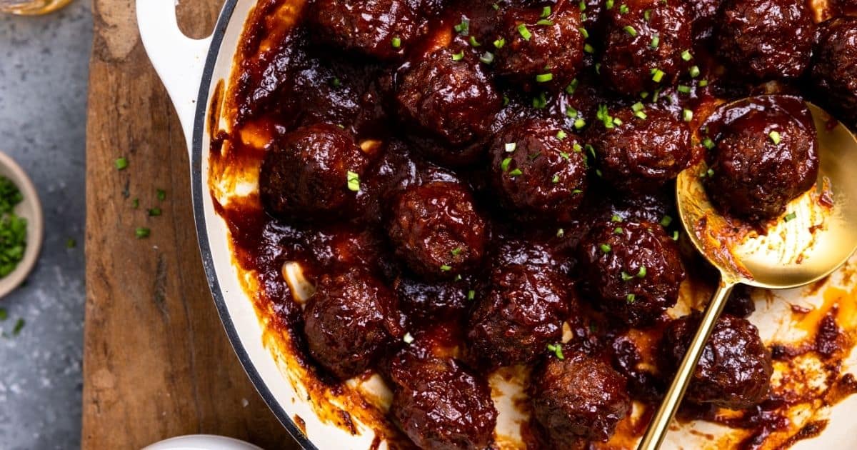 Bourbon BBQ Bison Meatballs - Modern Farmhouse Eats